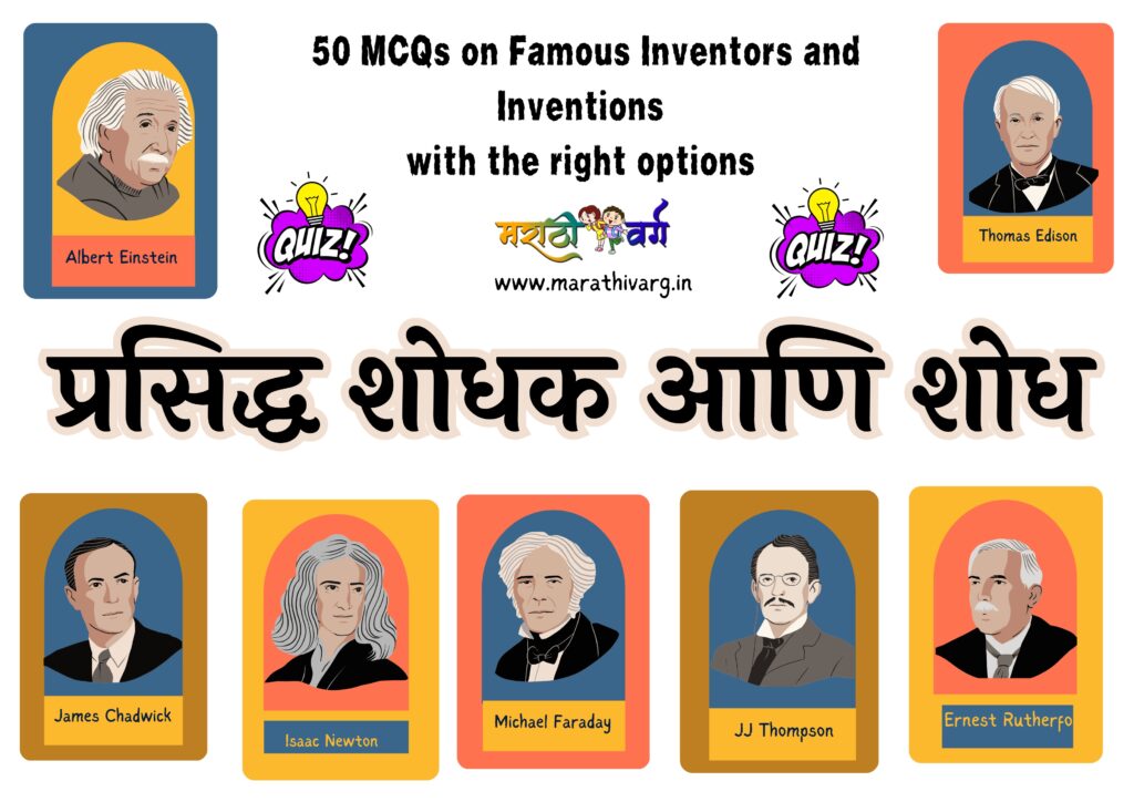 प्रसिद्ध शोधक आणि शोध|marathi quiz;50 Famous Inventors and Inventions ...
